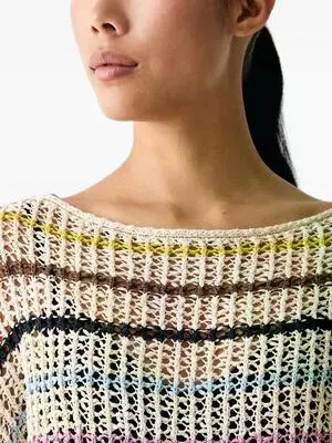 Miss Sixty Striped Open-knit Sweater