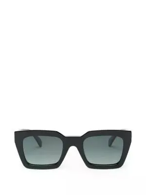 ANINE BING Logo-plaque Square-frame Sunglasses - Black