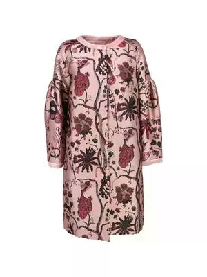 Alberta Ferretti Floral-print Balloon-sleeve Coat