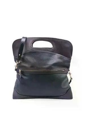 FERRAGAMO Fold-over Leather Shoulder Bag - Black