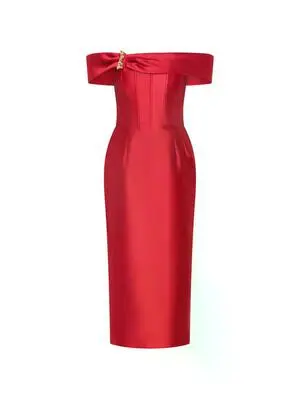Rebecca Vallance Esmerald Midi Dress - Red