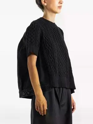 Sacai Denim-panel Sweater