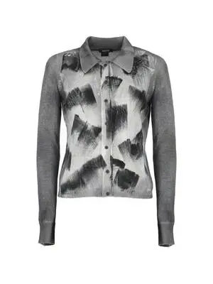 Avant Toi Patterned Cardigan - Grey