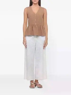 EMME Ruffle-hem V-neck Top