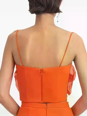 GEMY MAALOUF Floral-appliqué Cropped Top