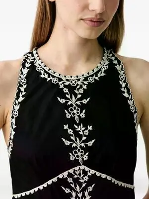 HOSS INTROPIA Asunción Embroidered Halterneck Midi Dress