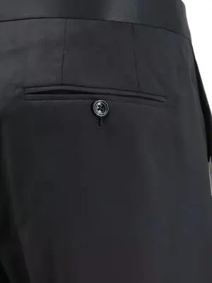 Tagliatore Tuxedo Virgin Wool Trousers - Black