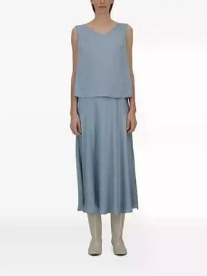 Herno Satin-finish Logo-plaque Midi Skirt