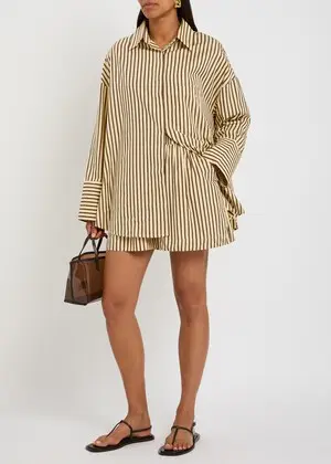 Faithfull The Brand Clemente Striped Cotton-poplin Shorts
