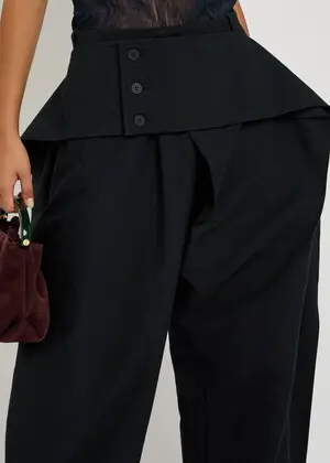 Issey Miyake Belted-effect Wide-leg Woven Trousers