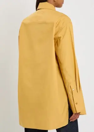 Ossou Tess Asymmetric Cotton-poplin Shirt - Yellow