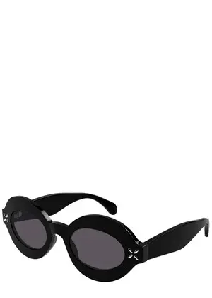 Alaïa Azzedine Oval-frame Sunglasses - Black