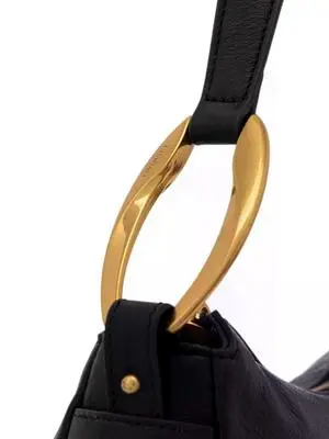 TWINSET Logo-debossed Hardware-detail Leather Shoulder Bag