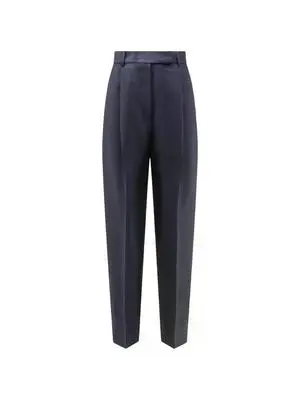 RÓHE Pleated Mohair-blend Trousers - Blue
