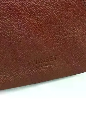 TWINSET Buckle-detail Pebbled Leather Tote Bag