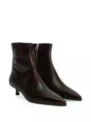 AeydĒ Snakeskin-effect Pointed-toe Ankle Boots