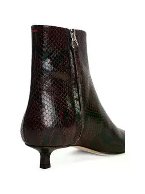 AeydĒ Snakeskin-effect Pointed-toe Ankle Boots