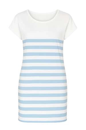 CONQUISTA Short Sleeved Striped Dress - Blue