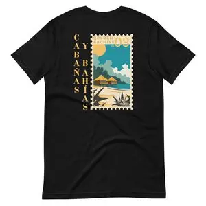 ANCHOR & CREW Golden Archives Postmark Organic Cotton T-shirt - Black