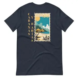 ANCHOR & CREW Organic Cotton T-shirt With Postmark Graphic - Blue