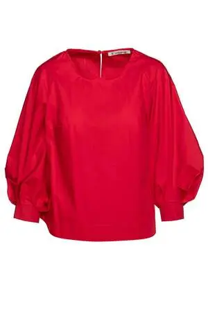 CONQUISTA Top With Bishop Sleeves - Red