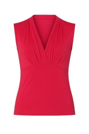 CONQUISTA V Neck Sleeveless Top - Red