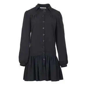 CONQUISTA Tencel Dress With Buttons - Black
