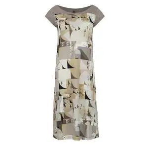 CONQUISTA A Line Geometric Print Dress