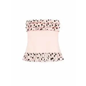 Carmen Says Neutrals Noctis Polka Dot Print Top