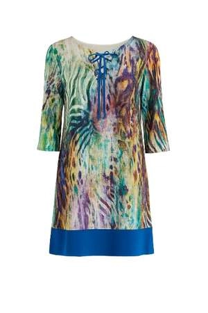 CONQUISTA Hem Detail A-line Dress - Blue