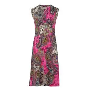 CONQUISTA Print Fuchsia Jersey Empire Line Dress - Pink