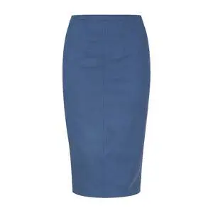 CONQUISTA Navy Fitted Midi Skirt
