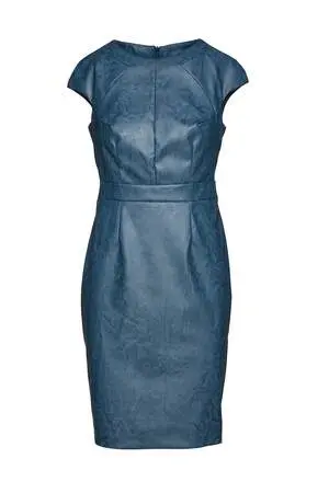 CONQUISTA Indigo Faux Moiré Leather Dress