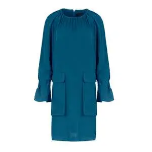 CONQUISTA Petrol Pocket Detail Tencel Dress - Blue