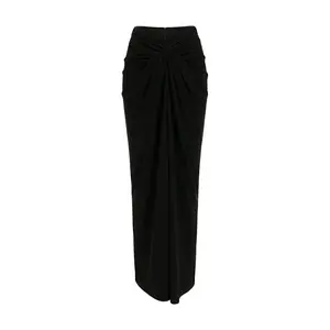 INTERNATIONAL APPEAL Draped Maxi Skirt - Black