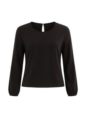 CONQUISTA Semi-sheer Back Top - Black