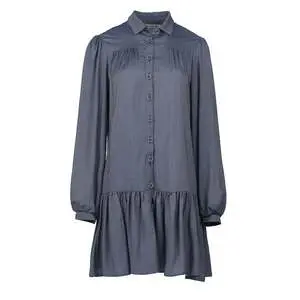 CONQUISTA Denim Style Dress With Buttons - Blue