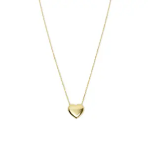 Argento Vivo Puffy Heart Necklace - Silver