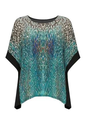 CONQUISTA Oversized Patterned Top - Black