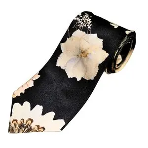 BAINES LONDON Classic Satin Floral Pattern Neck Tie