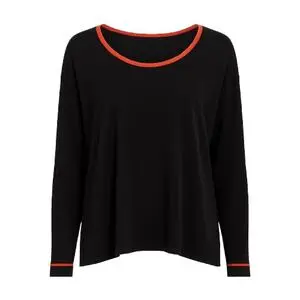 CONQUISTA Oversized Trim Detail Top - Black