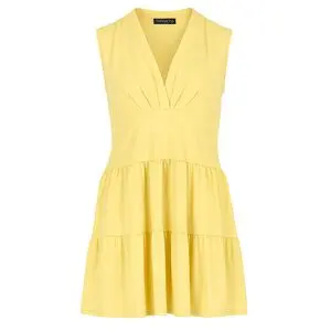CONQUISTA Sleeveless Cotton Jersey Dress - Yellow