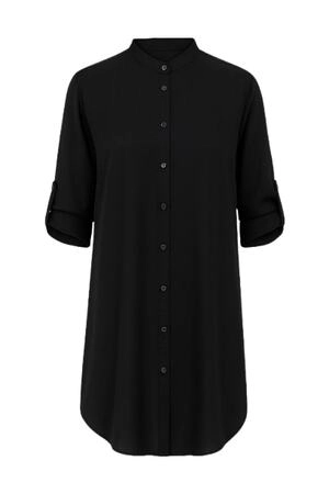 CONQUISTA Long Shirt With Print Detail - Black