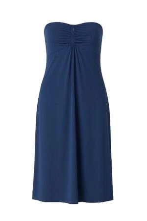 CONQUISTA Strapless A Line Dress - Blue