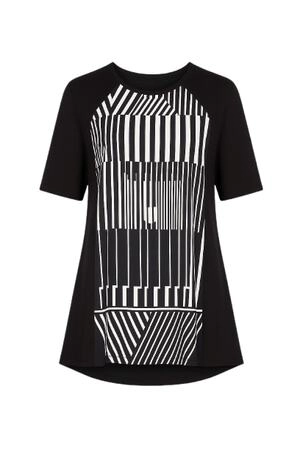 CONQUISTA White Print Top - Black