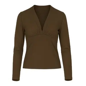 CONQUISTA Seal Long Sleeve Stretch Jersey Top - Brown