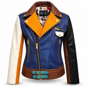 ZASTASTUDIO Artifact Theory Asymmetrical Paneled Biker Jacket - Black