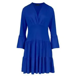 CONQUISTA Royal Jersey Tiered Dress - Blue