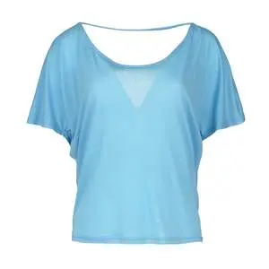 CONQUISTA Sky Drape Back Top - Blue