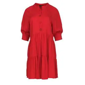 CONQUISTA Loose Ruffle Dress - Red